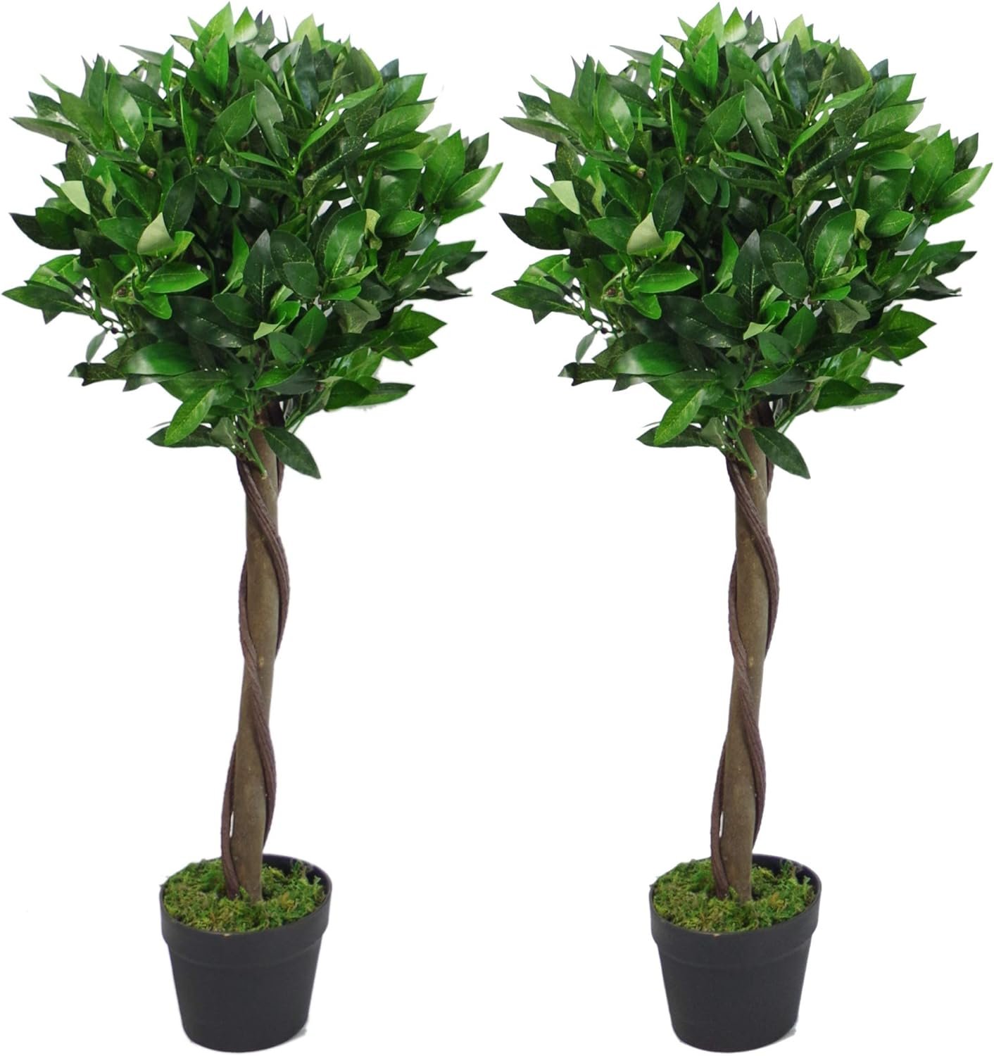 Leaf Design UK Pair of Artificial Bay Topiary Ball Trees Review ...